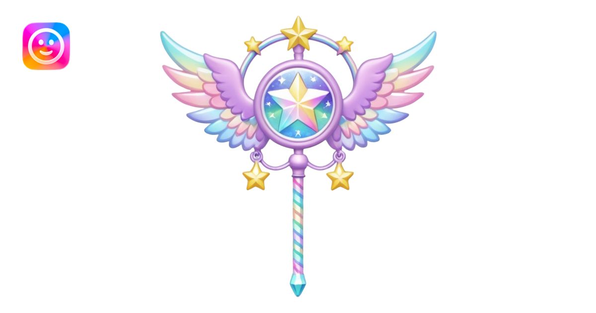Kawaii decora cutecore starlight staff with wings emoji | AI Emoji ...