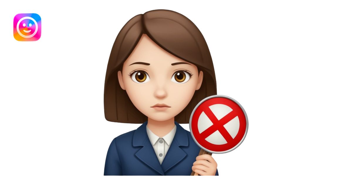prohibition sign for girl emoji | AI Emoji Generator