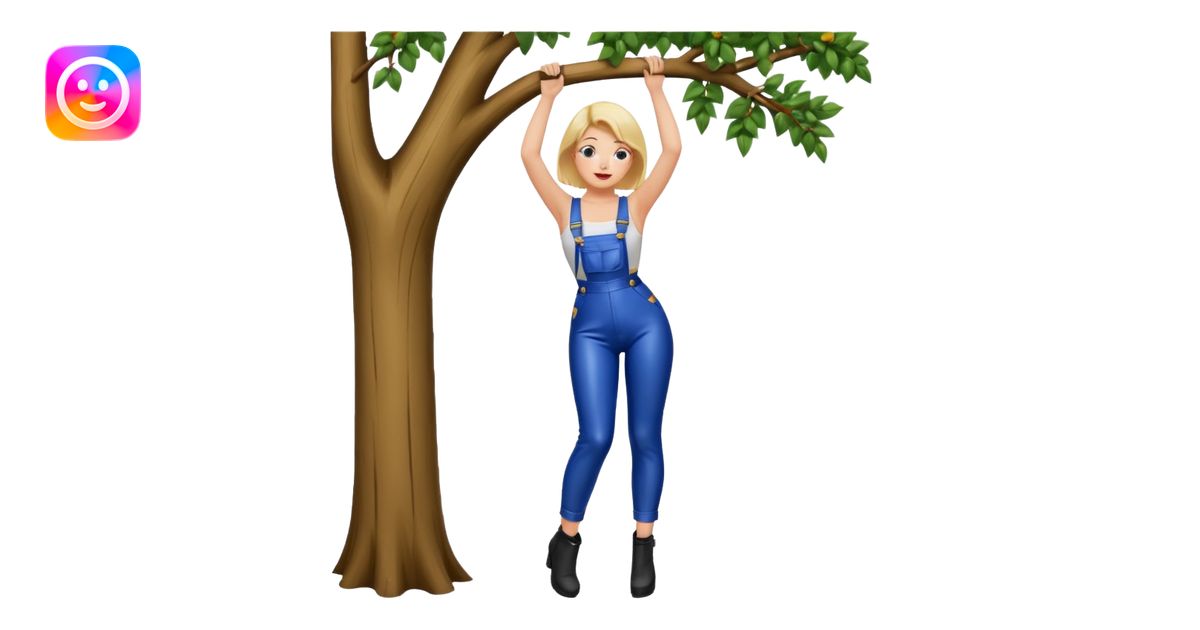 Hanging Wedgie on Tree in Highwaisted Latex Overalls emoji | AI Emoji ...