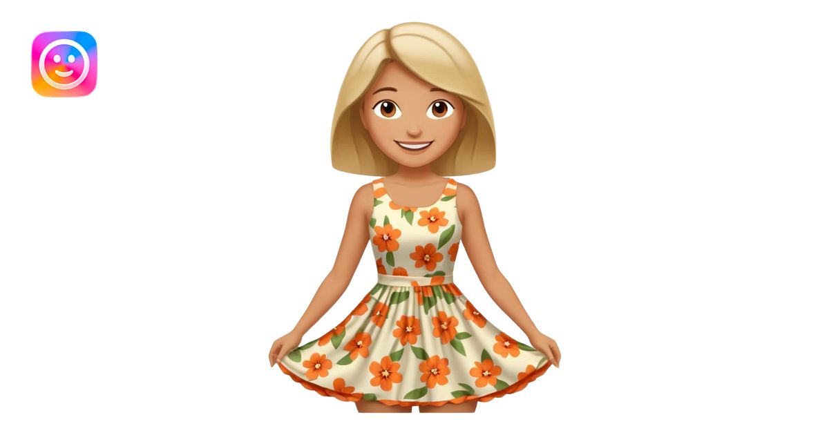 Woman Twirl summer circle dress emoji | AI Emoji Generator