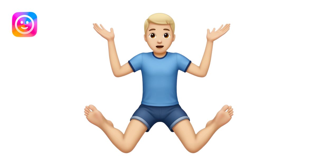 An emoji face that has his feet in the air behind him emoji | AI Emoji ...