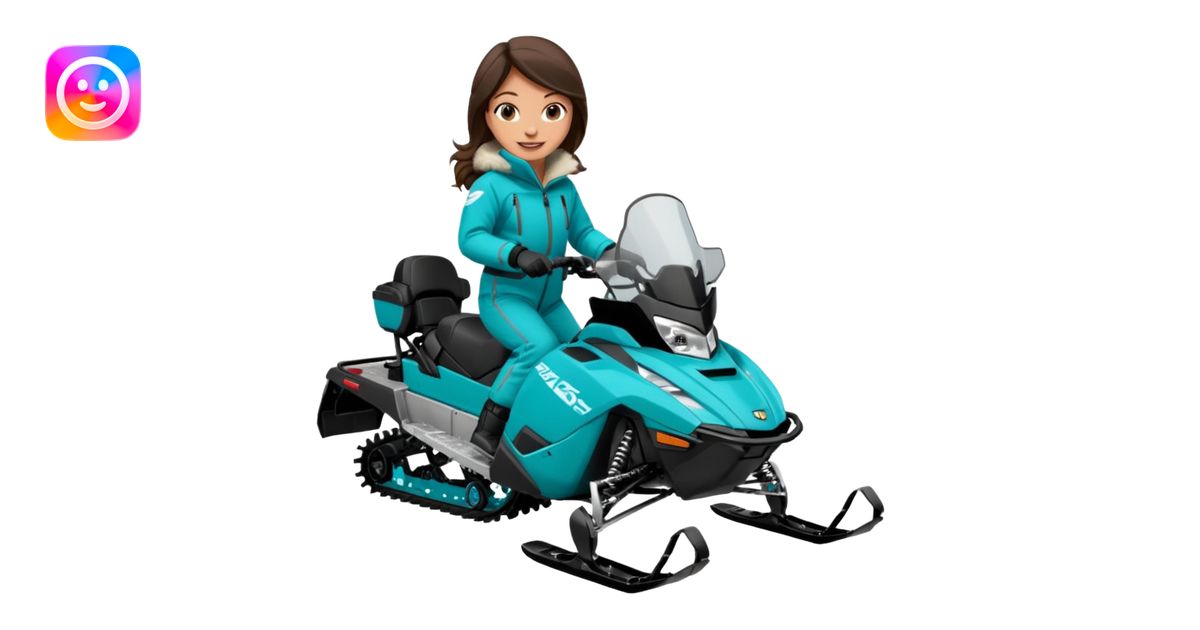 Can you create an emoji of a brunette girl on a teal polaris khaos 850 ...