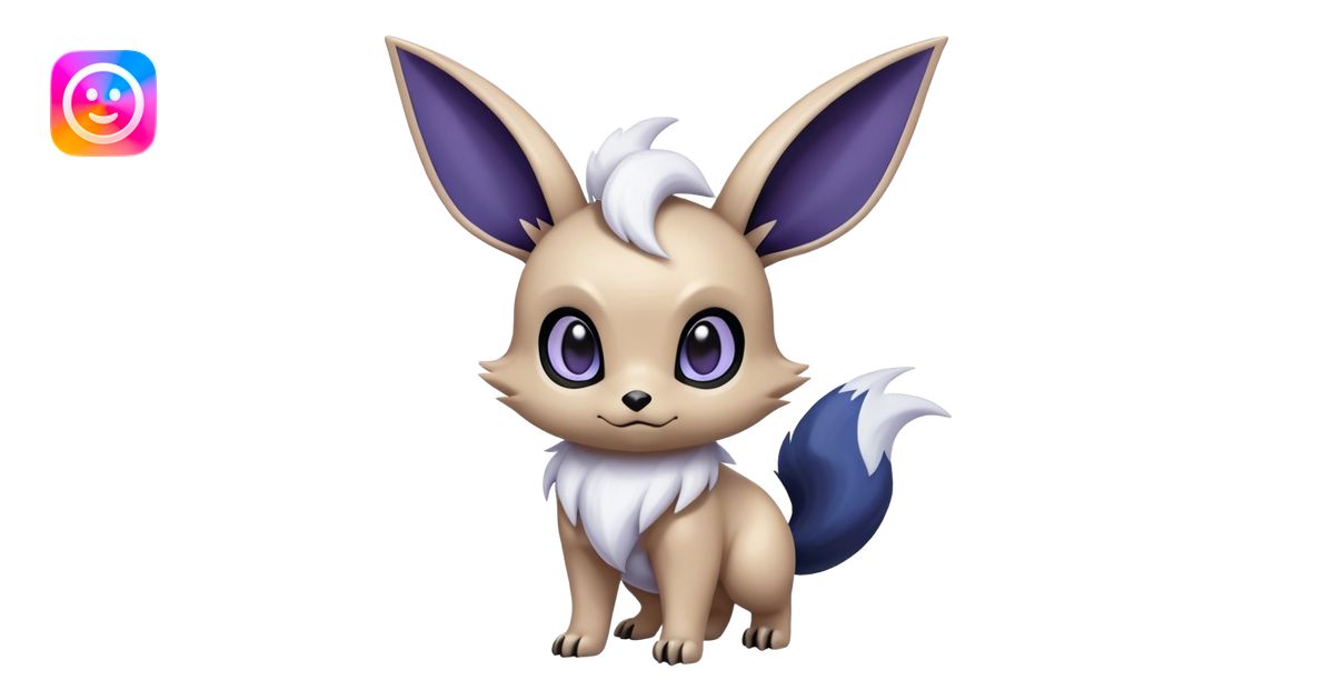 Cool Cute Kawaii Noibat-Eevee-Absol-Eevee-Pokemon Full Body emoji | AI ...