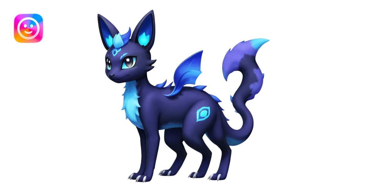 Nebulae Salandit-Meowstic-Umbreon-Fakémon-hybrid-creature (full body ...