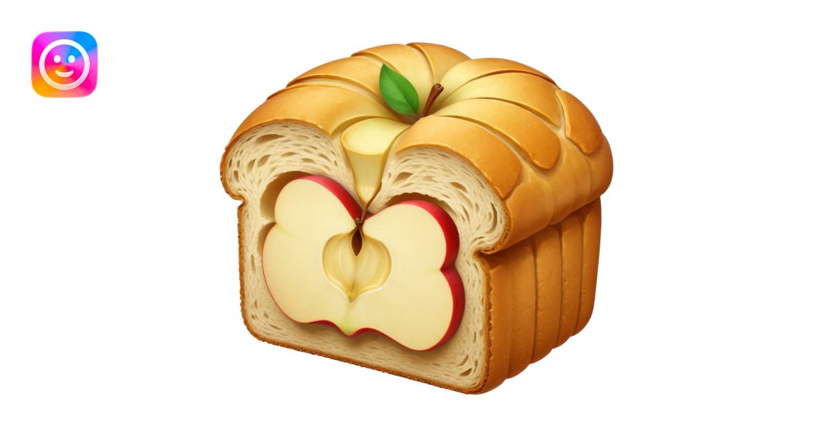 bread with apple slices inside emoji | AI Emoji Generator