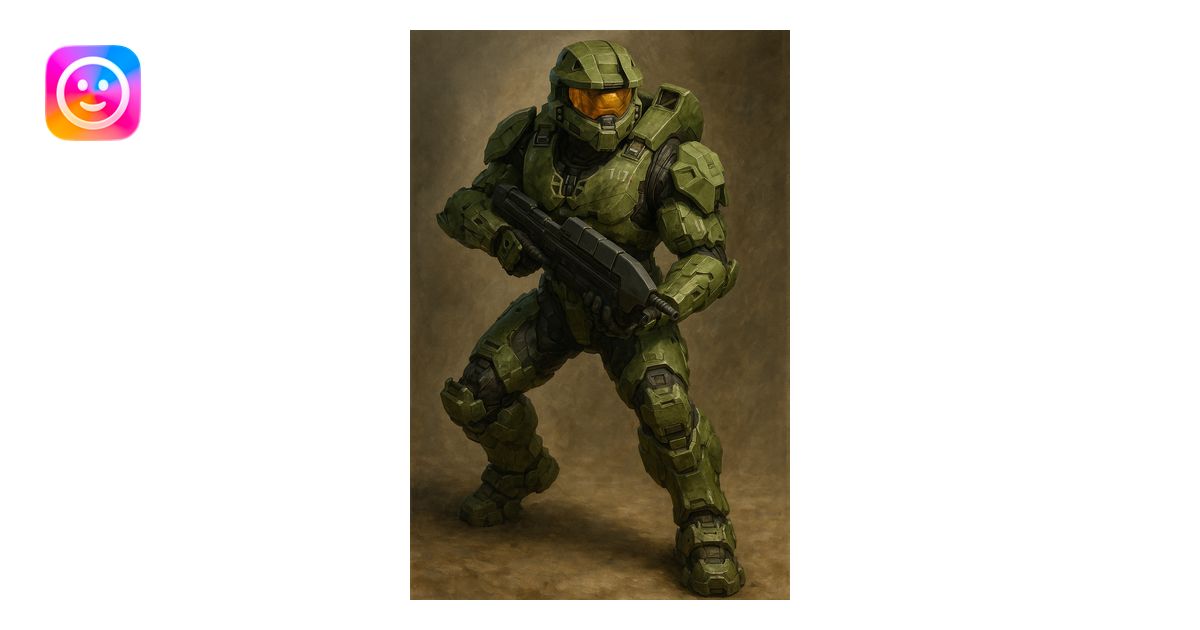 Master Chief from the Halo video games, full armor, helmet, iconic ...