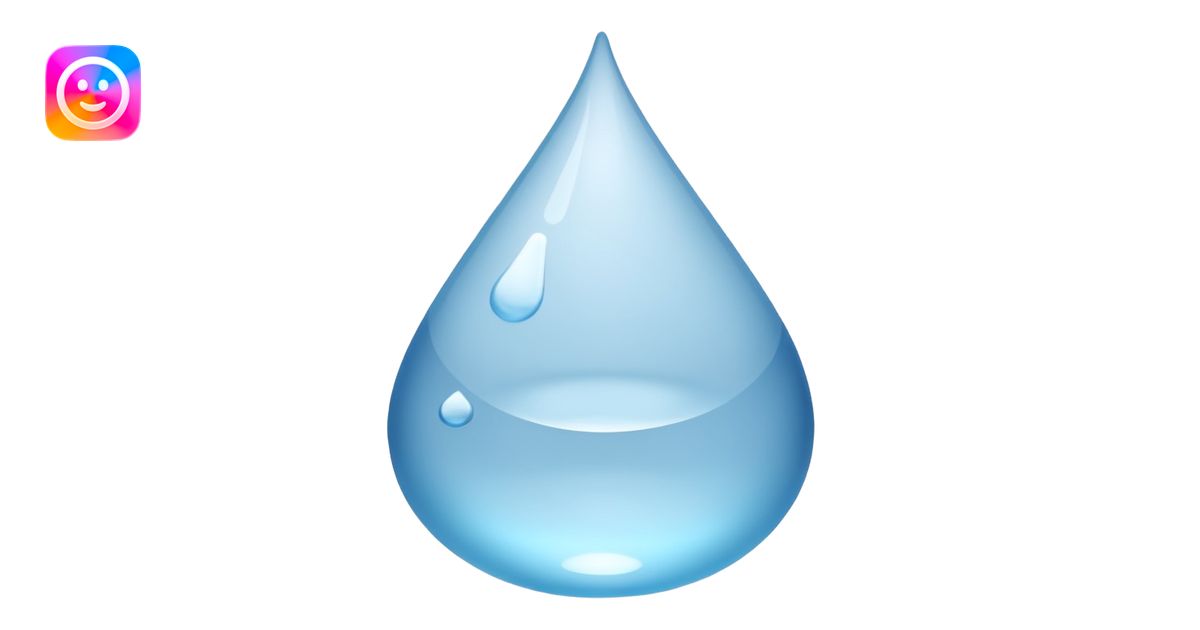 Gota de agua color blanco emoji | AI Emoji Generator