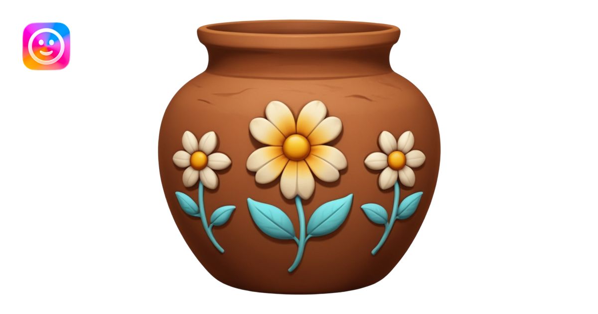 clay pottery with motive emoji | AI Emoji Generator