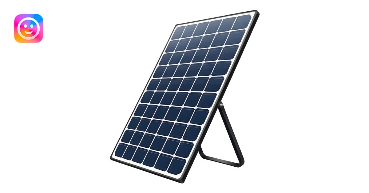 sleek solar panel with white lines, no sun icon emoji | AI Emoji Generator
