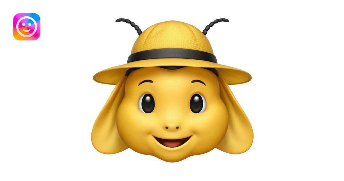 draw iOS emoji Bee, but with iOS emoji gentle hat emoji | AI Emoji ...