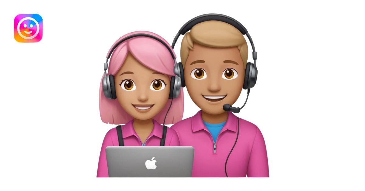 pink video call between 2 people emoji | AI Emoji Generator