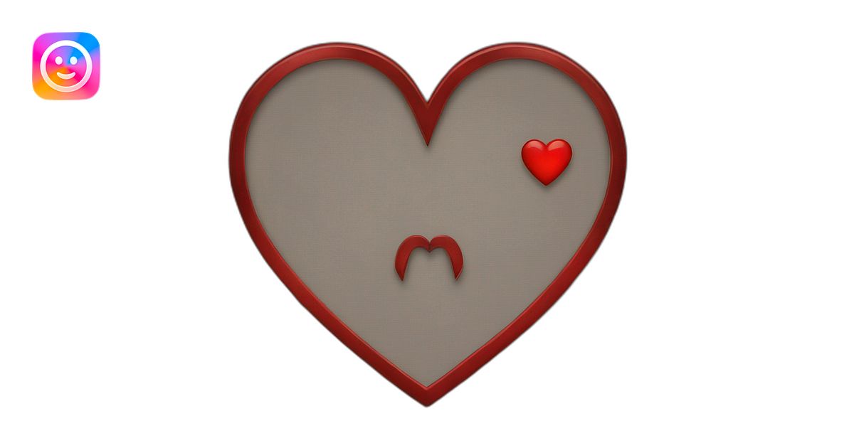 Red steel heart frame emoji | AI Emoji Generator