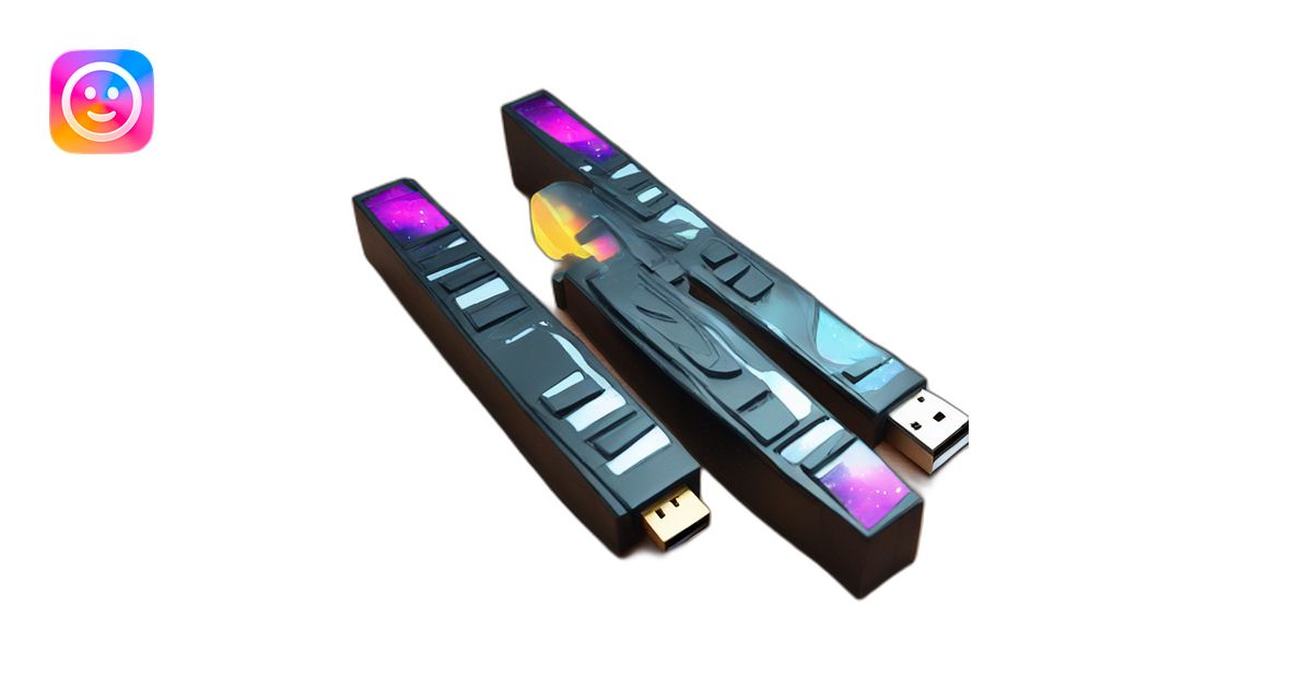 synth wave flash drive emoji | AI Emoji Generator