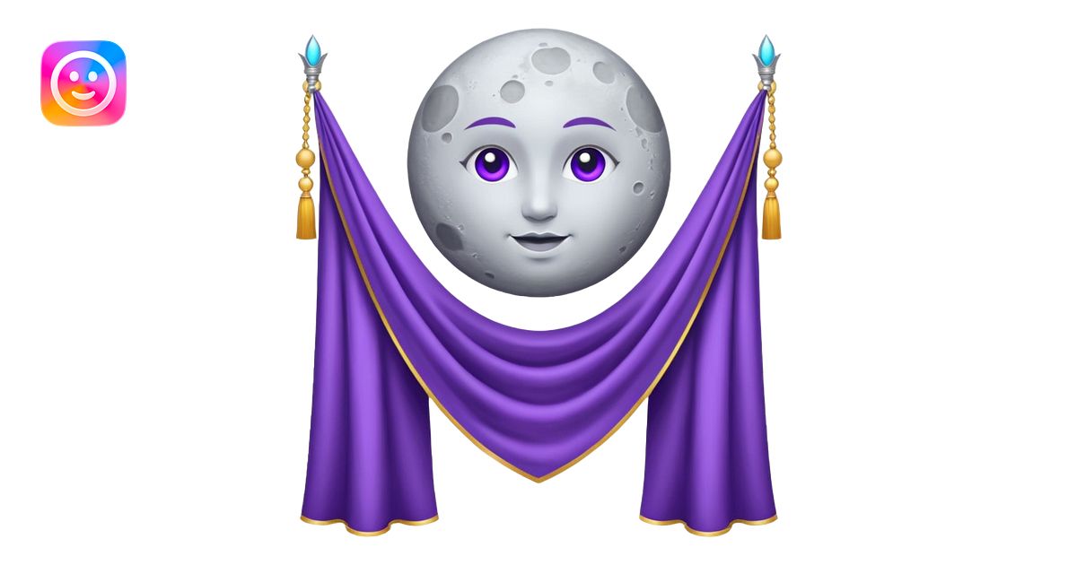 Moon Banner — silver cloth + violet trim,Royal Banner. emoji | AI Emoji ...
