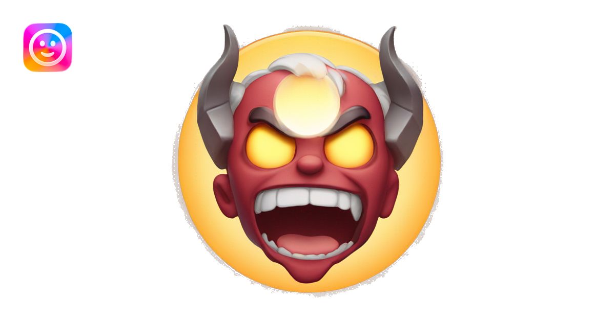 demon emoji with halo over his head emoji | AI Emoji Generator