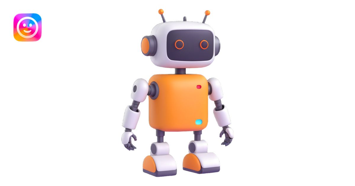Cute Robot assistant emoji | AI Emoji Generator