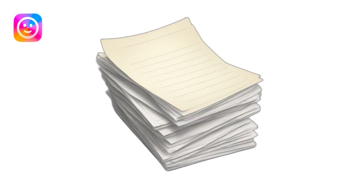 stack of student papers emoji | AI Emoji Generator
