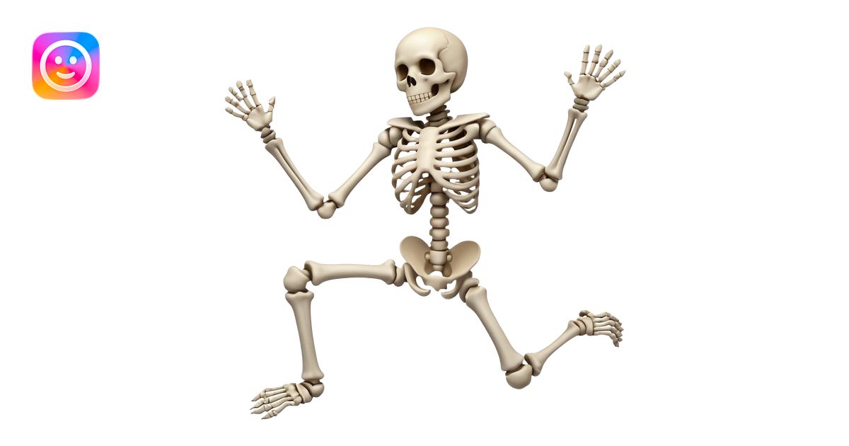 This action 🤷‍♂️ but as a skeleton emoji | AI Emoji Generator
