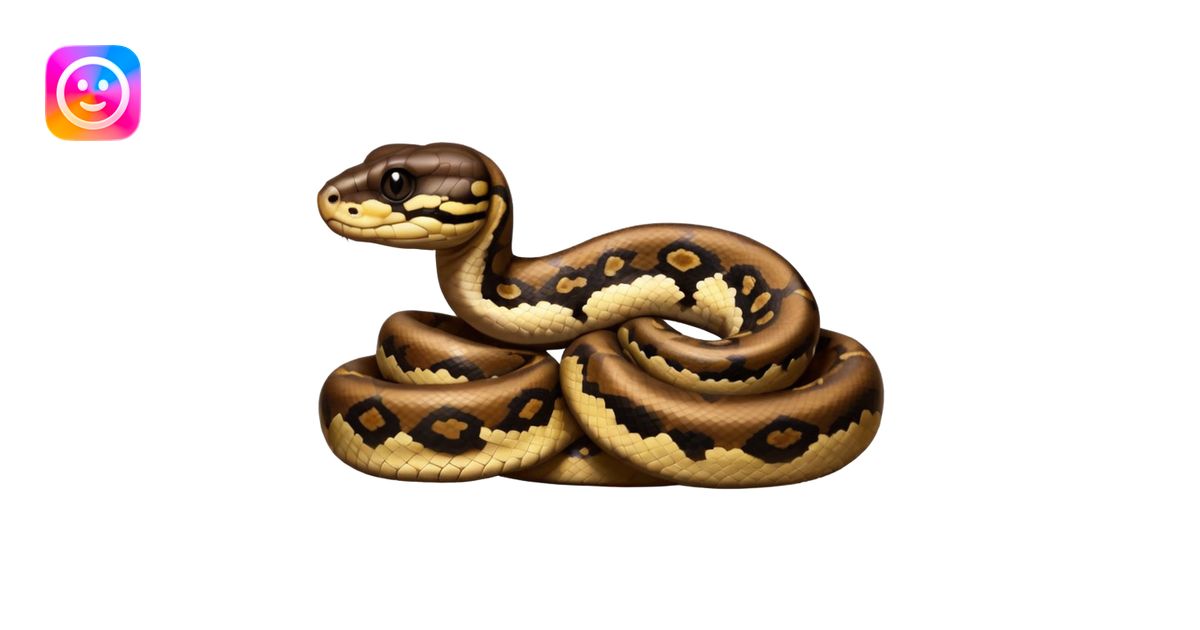 A photo-realistic digital illustration of a Ball Python, chest upward ...