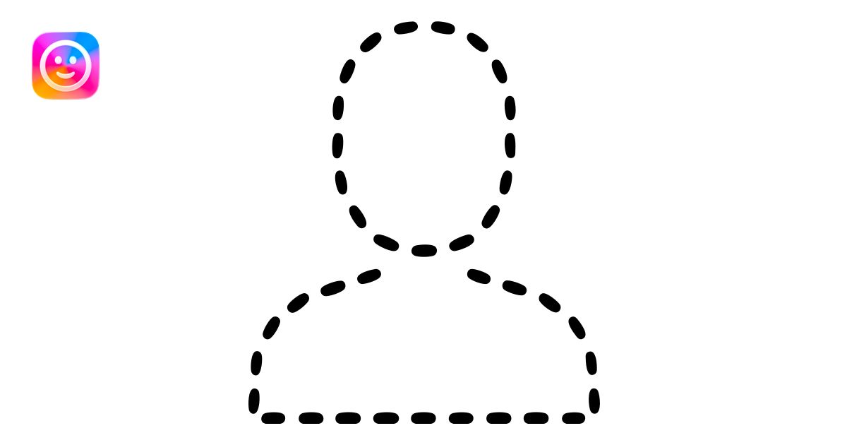 dashed outline of a person icon for nobody, outline style icon | AI ...