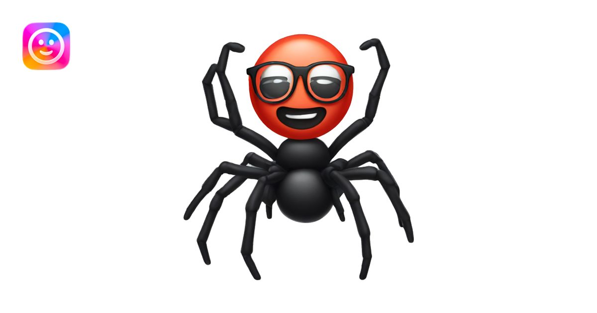 Spider with glasses dancing emoji | AI Emoji Generator