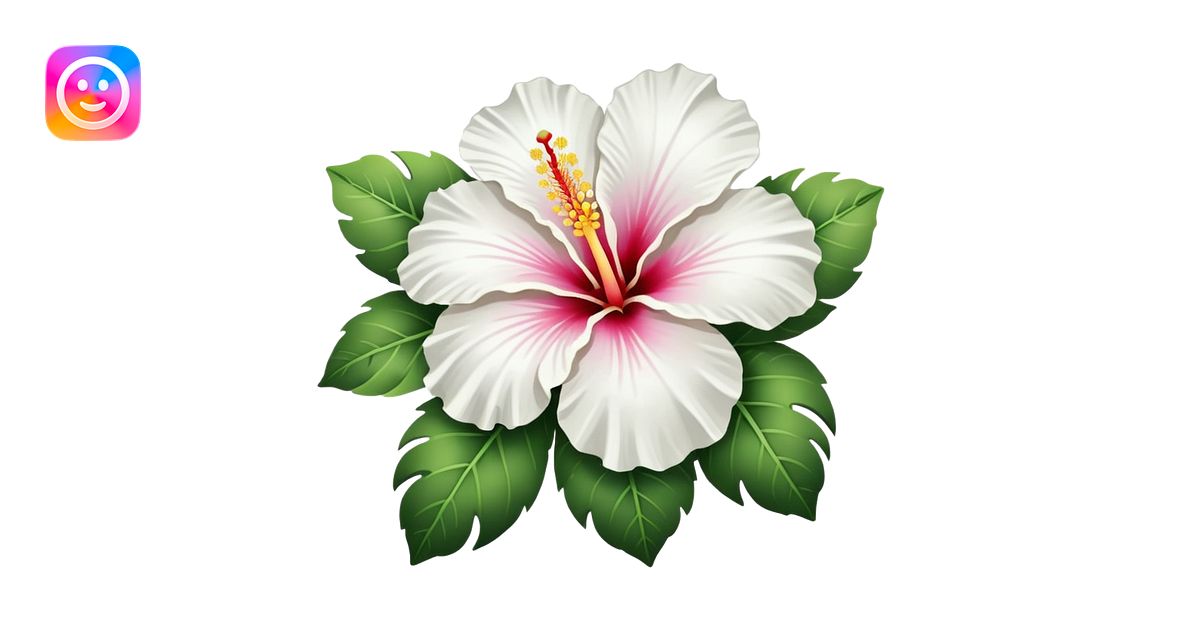 An white hibiscus emoji to copy and paste emoji | AI Emoji Generator