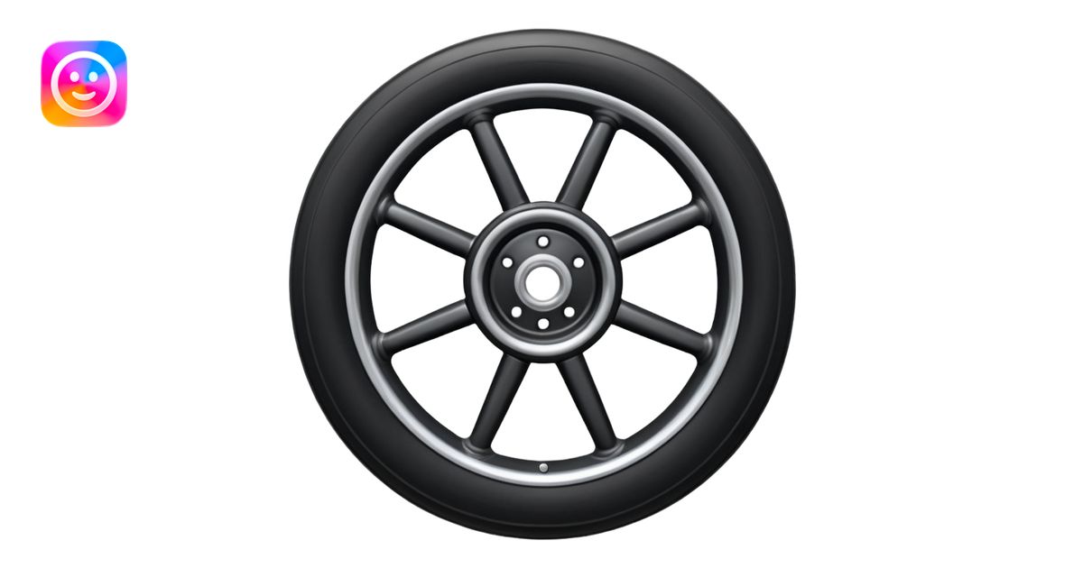 Front-view wheel, perfectly symmetrical, 6-8 short thick spokes, very ...
