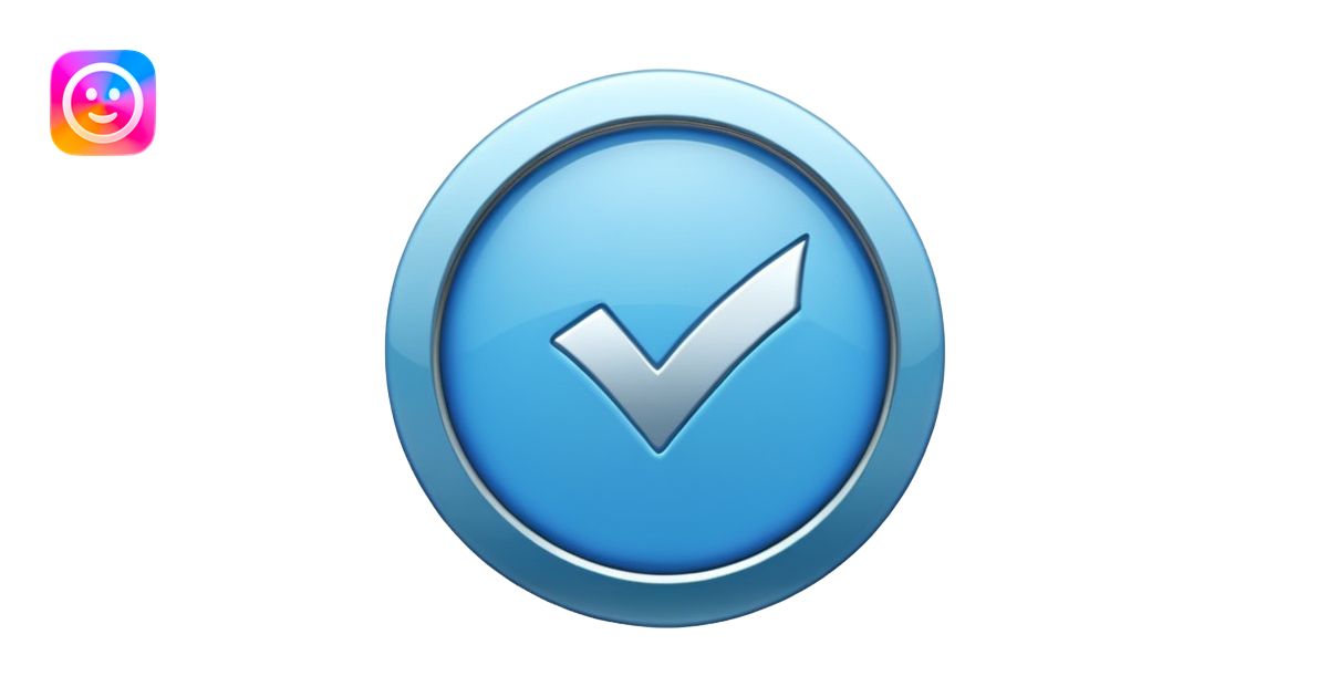 A verified blue check mark badge emoji | AI Emoji Generator