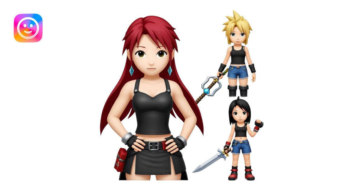 j'aimerai des emotes en lien avec tifa de final fantasy 7 et sora de ...