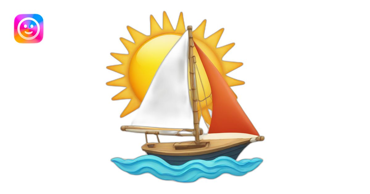 Sail boat and sun emoji | AI Emoji Generator