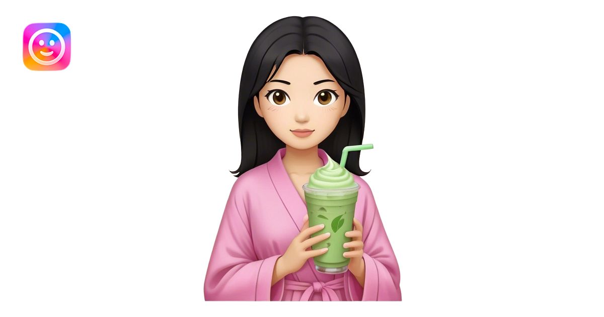 Asian woman, medium hair to shoulders, black hair, brown eyes, pink ...