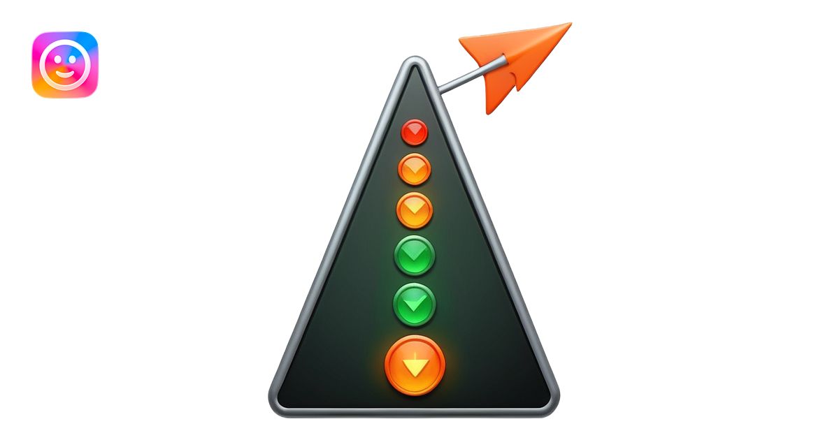 A control system with an arrow that can move between green, orange and ...