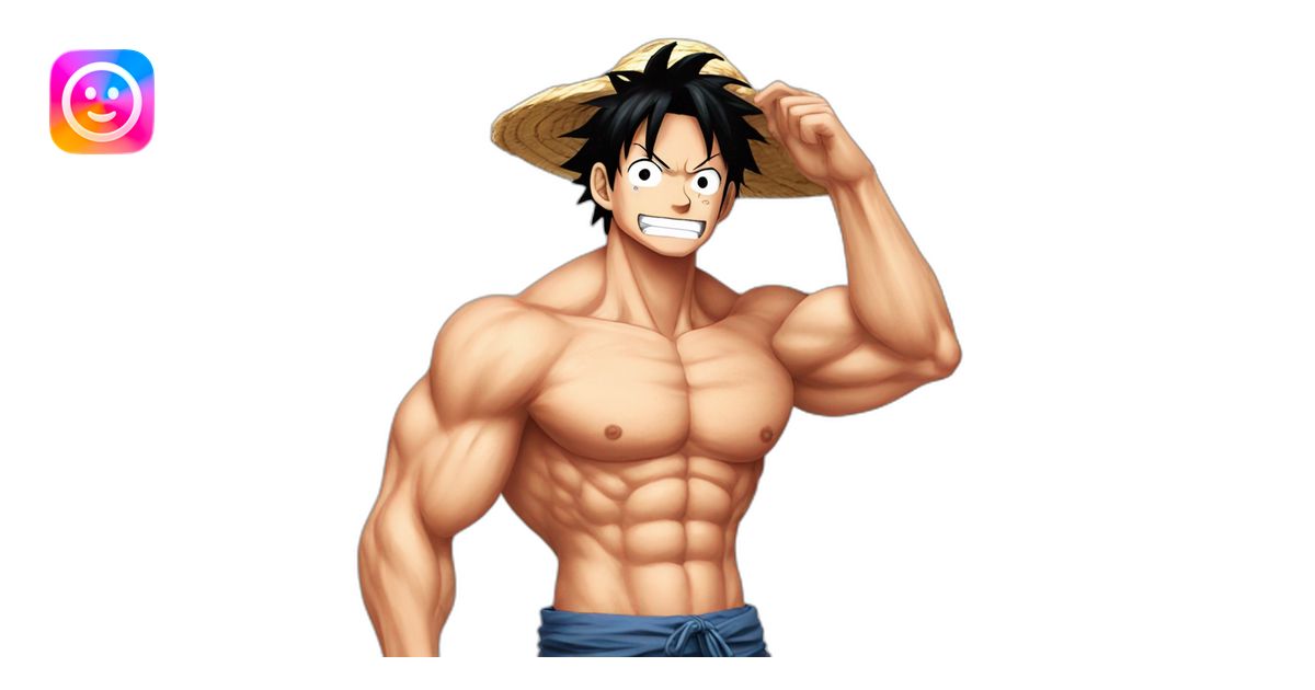 luffy com os musculos do baki emoji | AI Emoji Generator