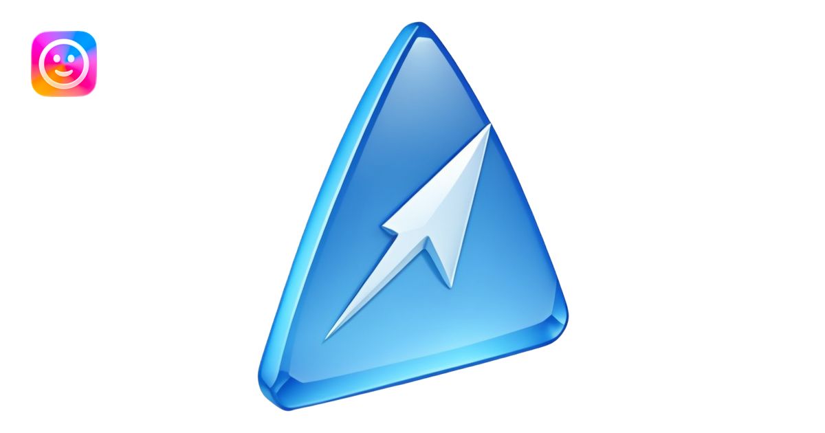 A white tick mark in a blue shard emoji | AI Emoji Generator