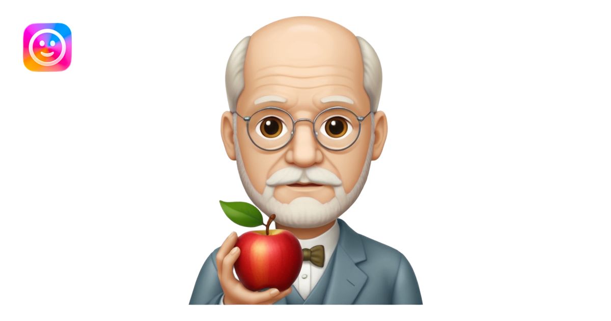 Sigmund Freud: create emoji using exact style: apple ios, 3D rendered ...