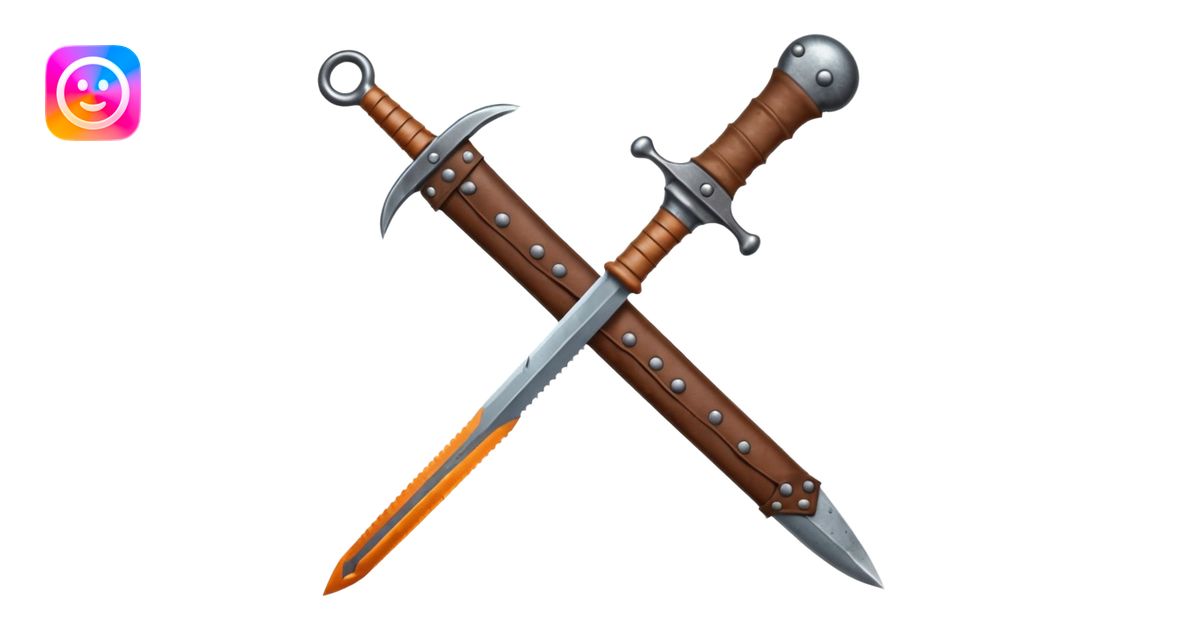 Broken rusty sword — cracked edge, worn grip emoji | AI Emoji Generator