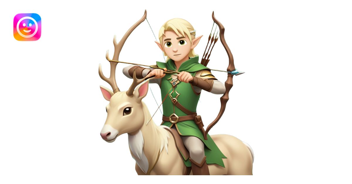 clash-of-clans-aesthetic-blond-male elf-archer-portrait-emoji, rendered ...