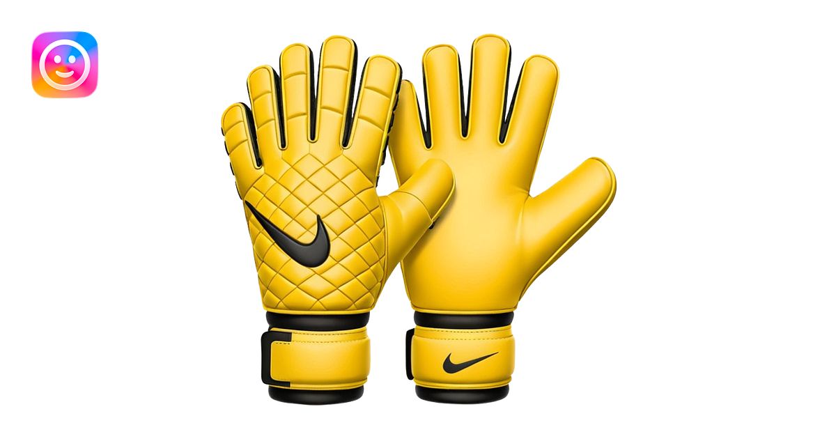 Des gants de gardien de but de foot nike jaune emoji | AI Emoji Generator
