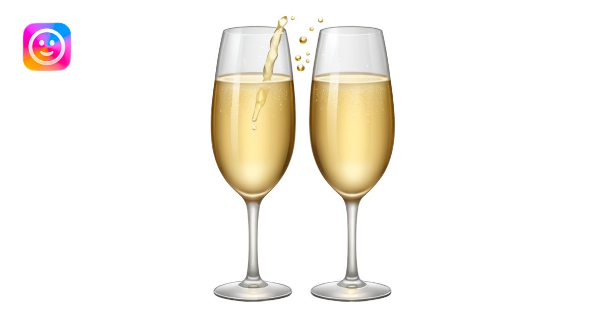 Champagne glasses clinking together emoji | AI Emoji Generator