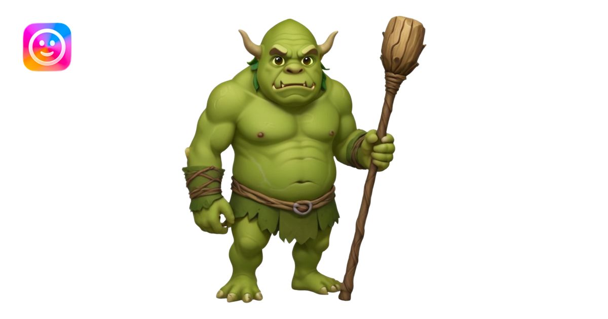 Ogre full body with stick emoji | AI Emoji Generator