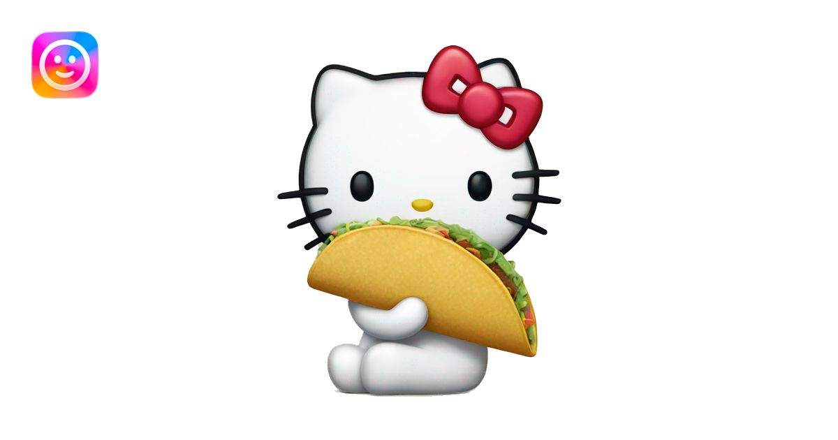 hello kitty eating a taco emoji | AI Emoji Generator