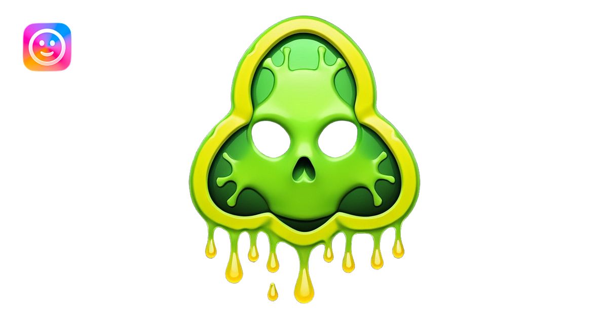 radioactive hazard symbol stylized to look like it is melting. The ...
