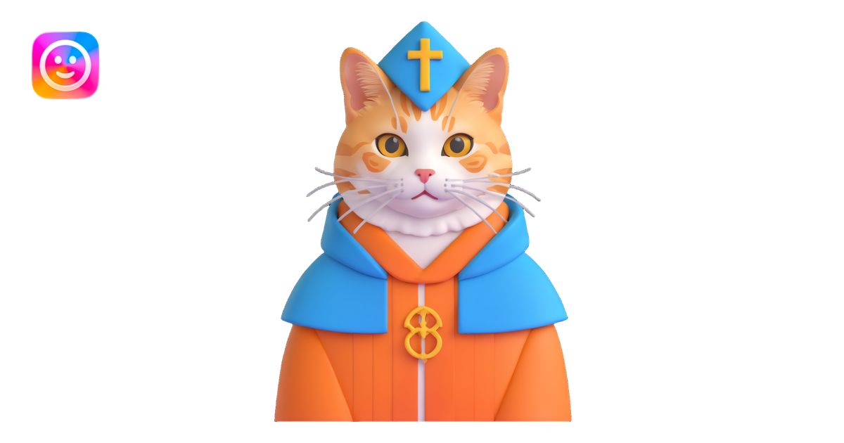 orange tabby cat dressed as a pope, with papal hat and robes emoji | AI ...