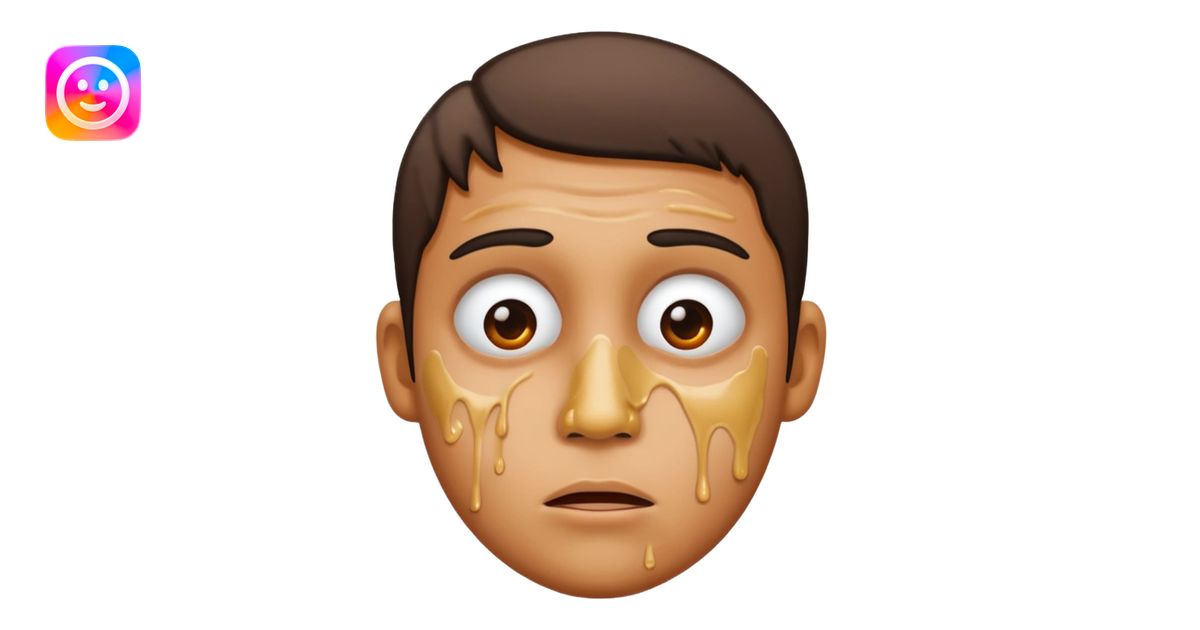 Glue all over face disgusting emoji | AI Emoji Generator
