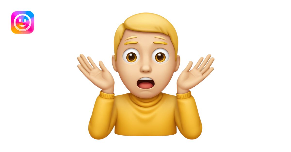 yellow face emoji with shocked expression and hands tightly gripping ...