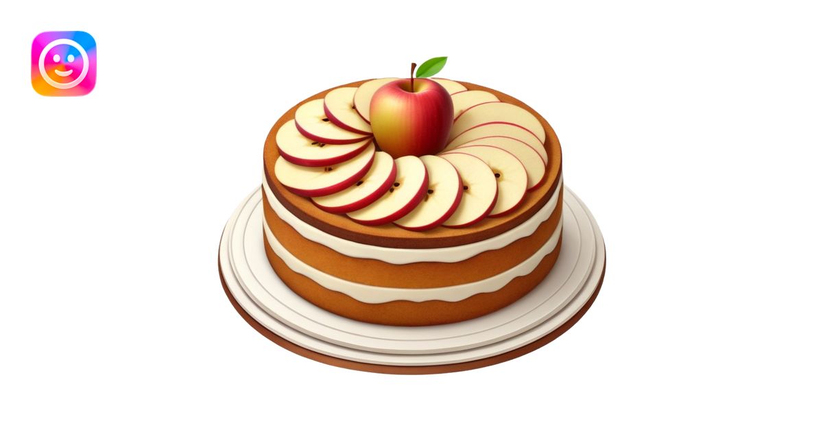 cinematic-realistic-apfelkuchen-cake-emoji,-depicted-as-a-classic-cake ...