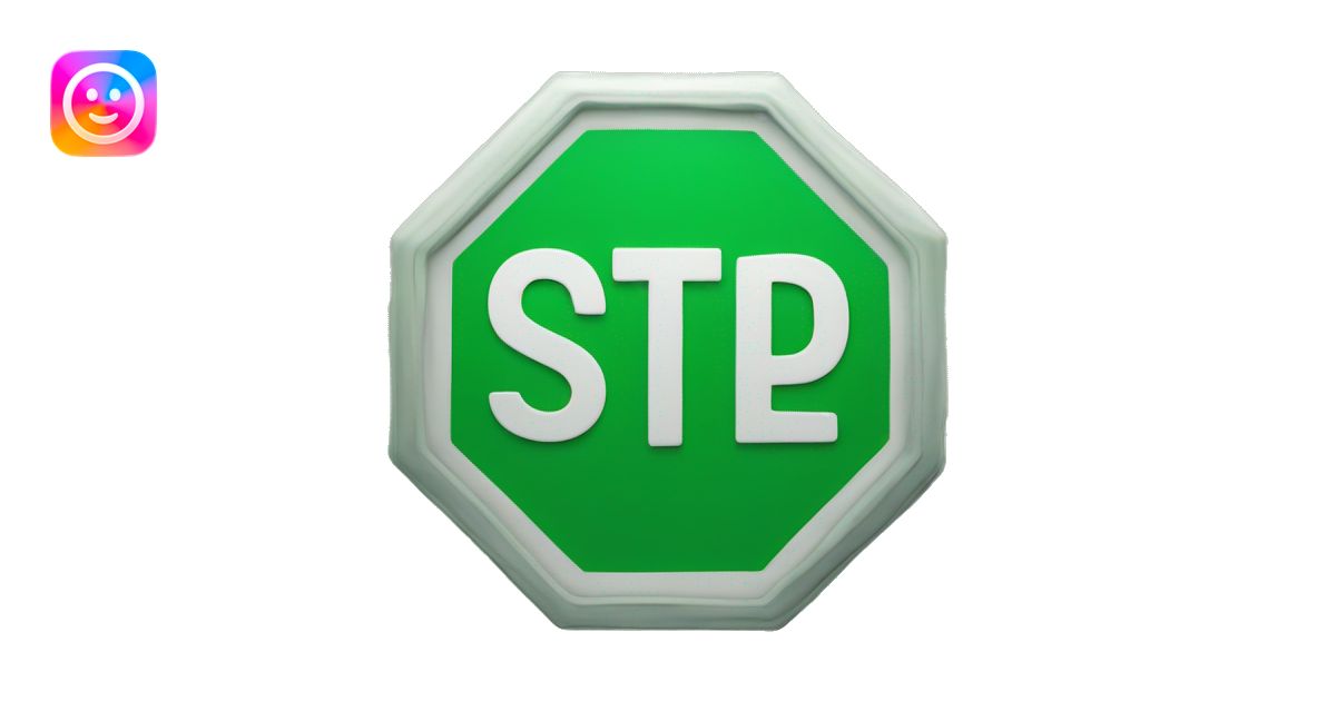 A green stop sign that says serve emoji | AI Emoji Generator