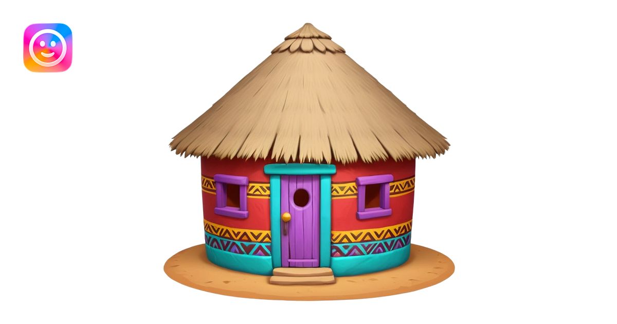 African mud hut tribal house, round adobe clay hut, thatched roof ...