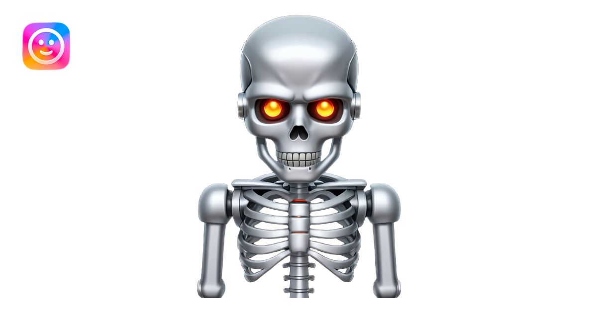 Terminator with metal skeleton emoji | AI Emoji Generator