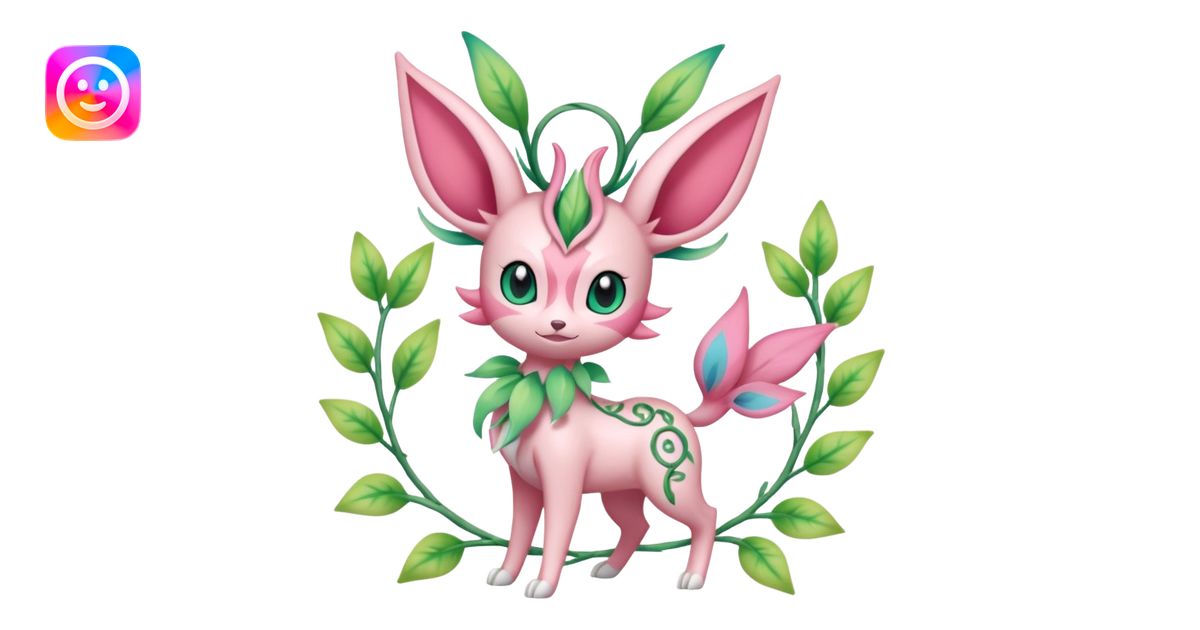 Rosy floral romantic cute pastel Sylveon-Celebi-Leafeon-Pokémon-Digimon ...
